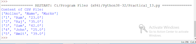 Tgtpgtcs Practical No 13 Wap In Python To Read A Csv File Tgt Pgt Cs Tgt Pgt Computer