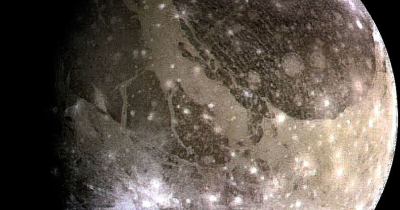esplaobs: GANYMEDE: THE LARGEST MOON Image Credit: NASA, JPL, Galileo Probe