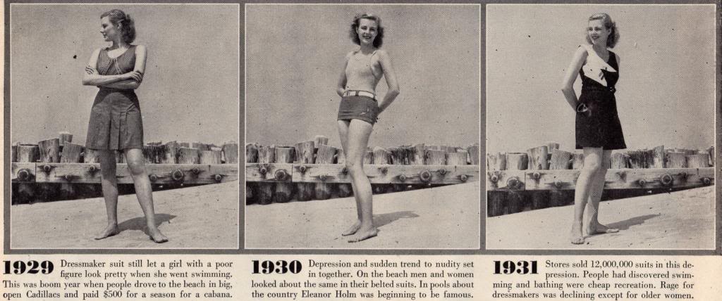 Historical Timeline of Vintage Women's Bathing Suits from 1915 to 1945 ...