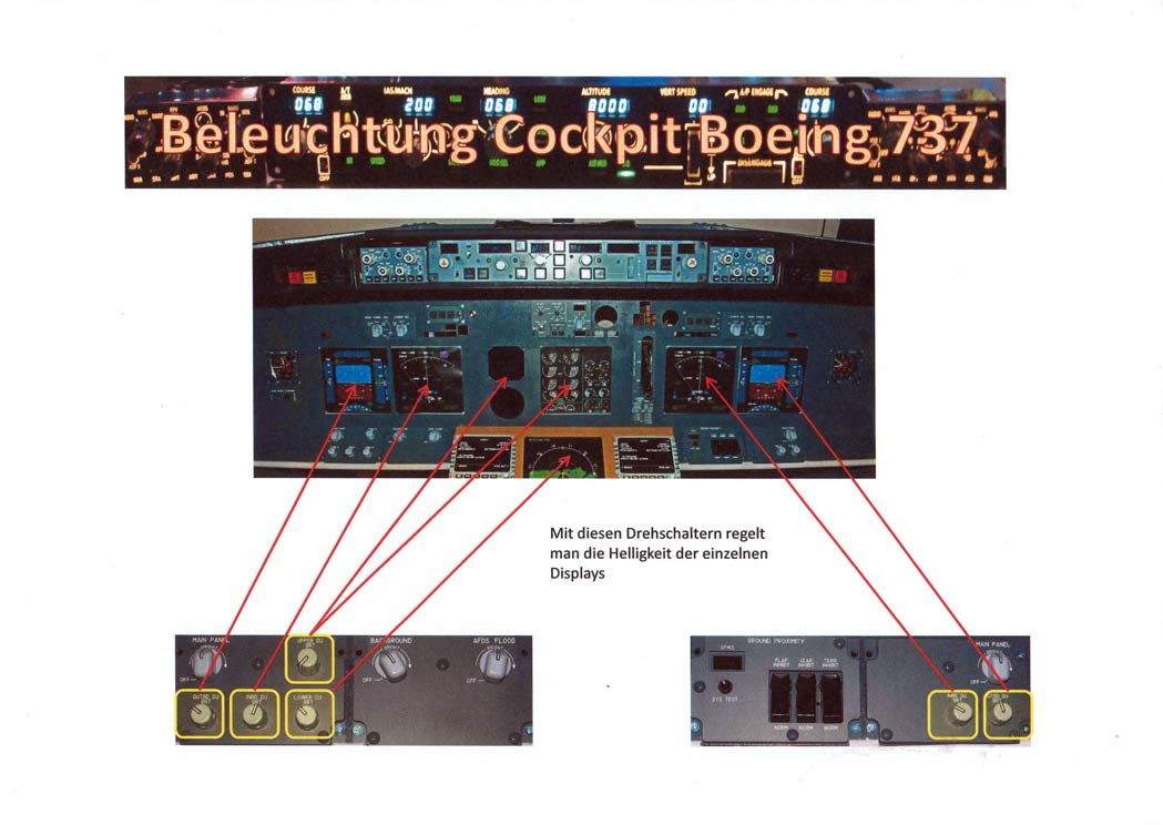 Boeing 737 Homecockpit: Beleuchtung Cockpit / neu Map Light