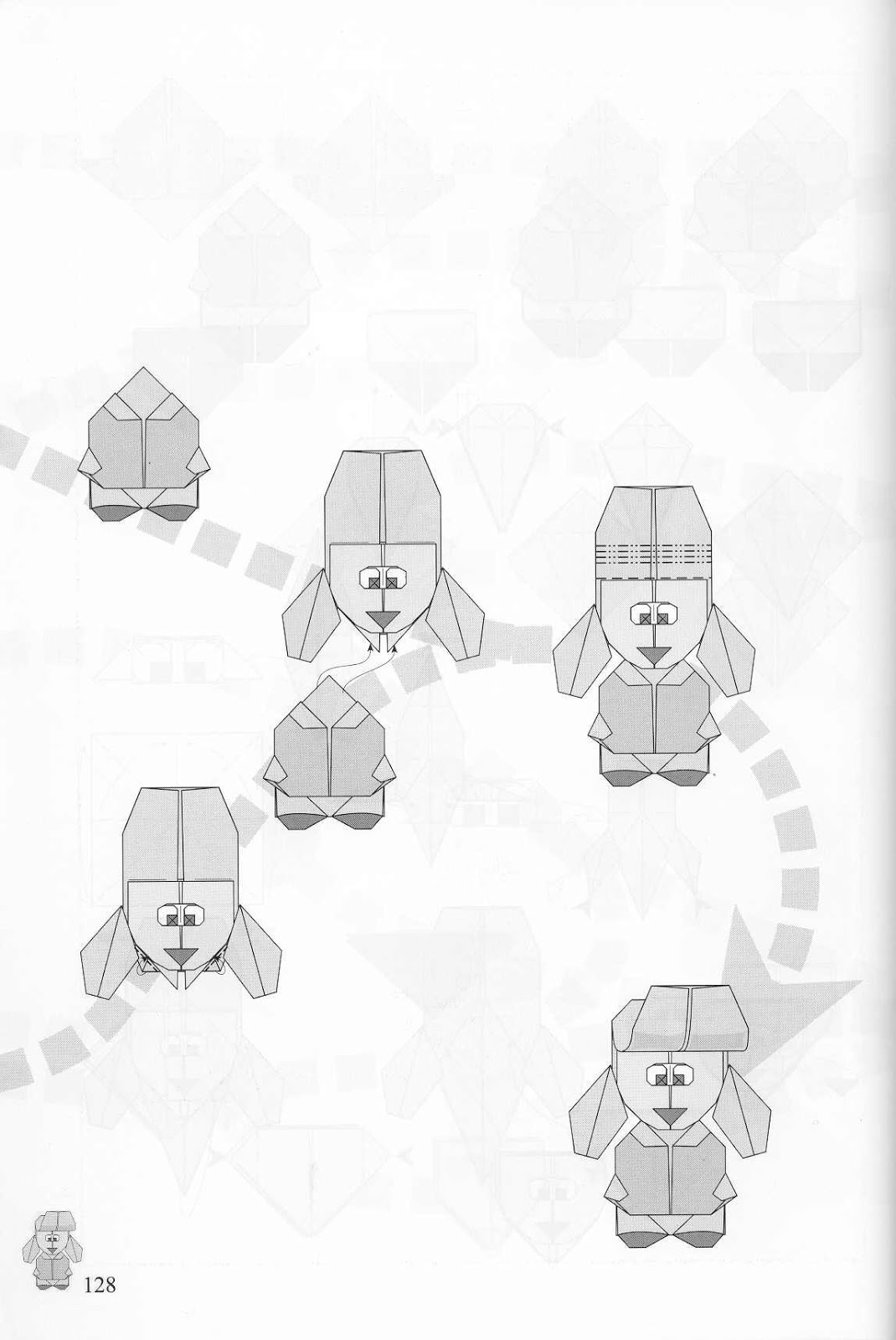 Origami Cartoon 3-Halle - Ruby Book Origami