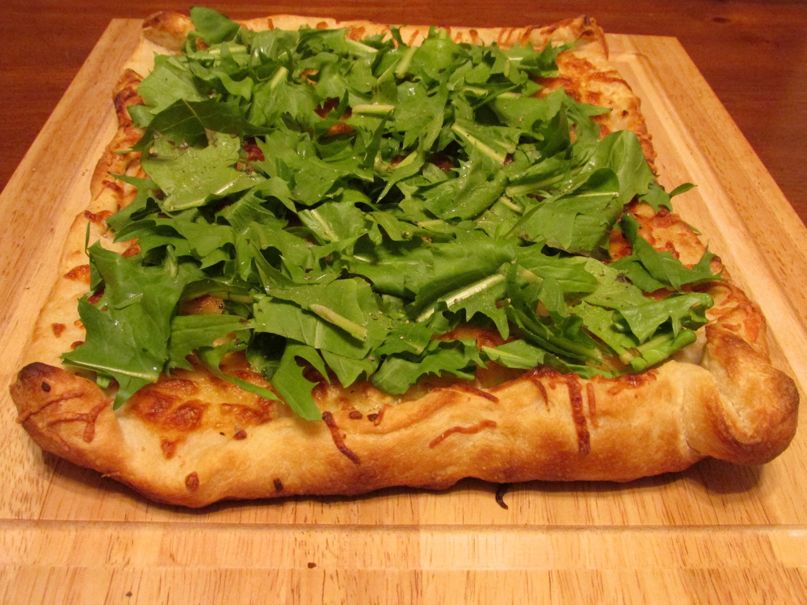 Lemon Dandelion Green Pizza
