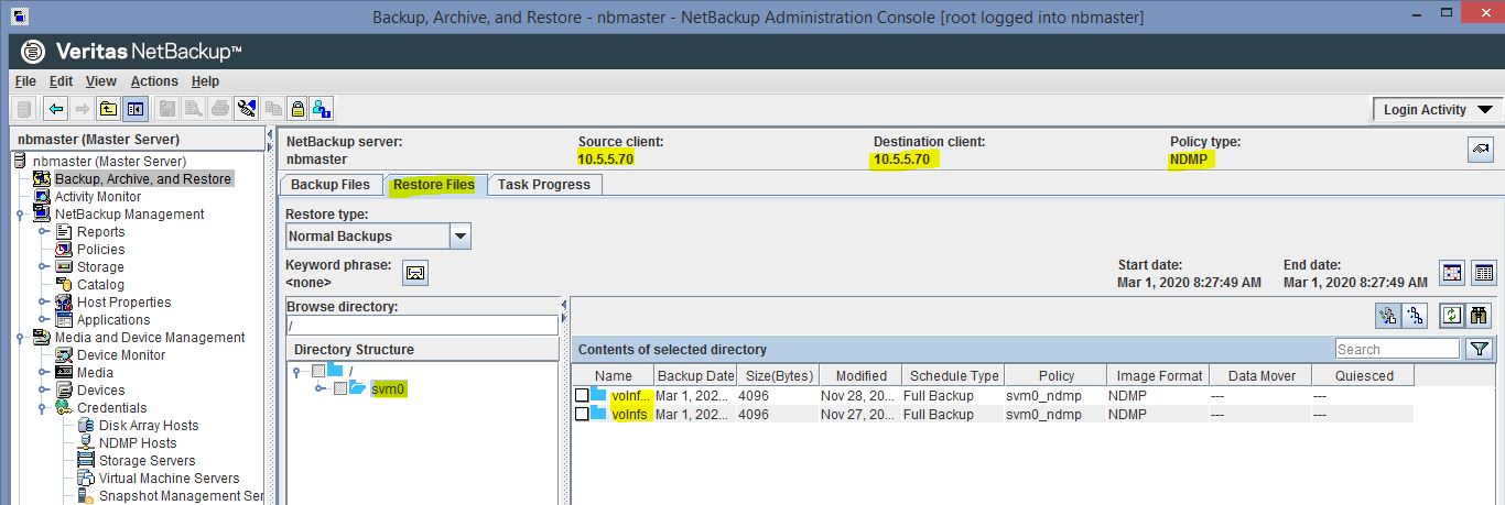 Remote Infrastructure Management Netbackup 8 1 2 Ndmp Backup