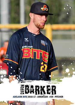 Australian Custom Baseball Cards: Devon Barker - 2016-17 Adelaide Bite
