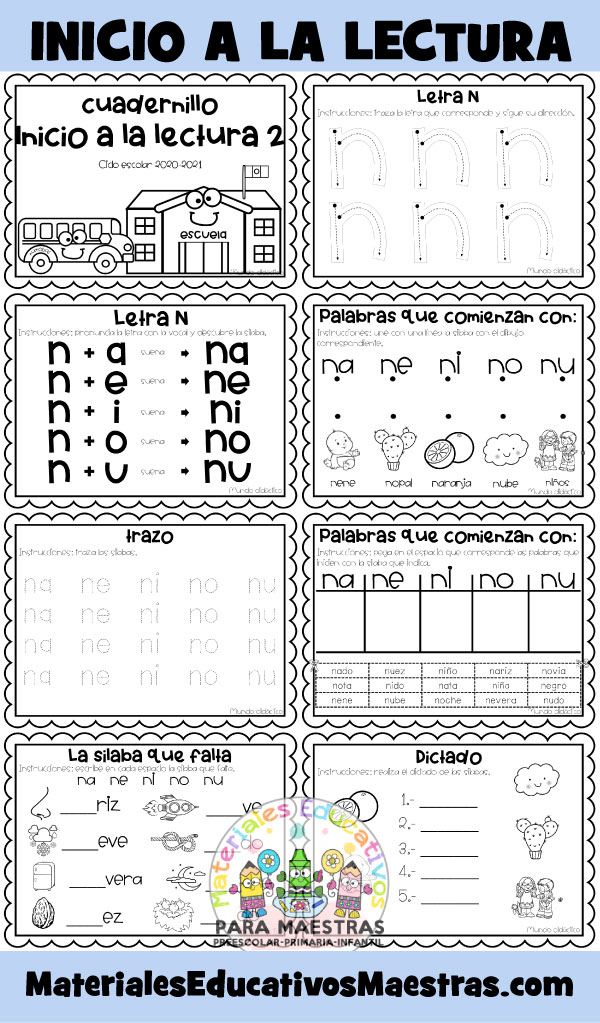Cuadernillo Inicio a la Lectura | Materiales Educativos para Maestras