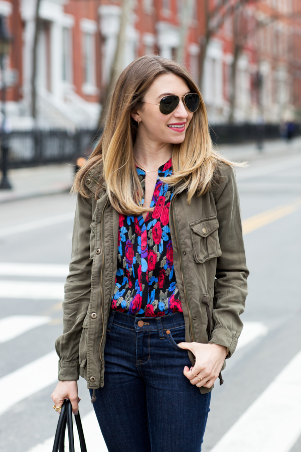 DRESSED by Jess: Cargo Jacket + Floral Print