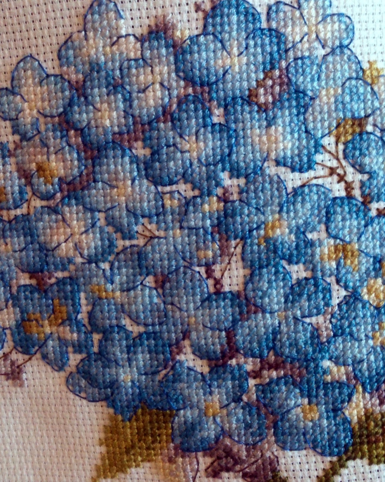 Susan Bates: Blue Hydrangeas Cross Stitch