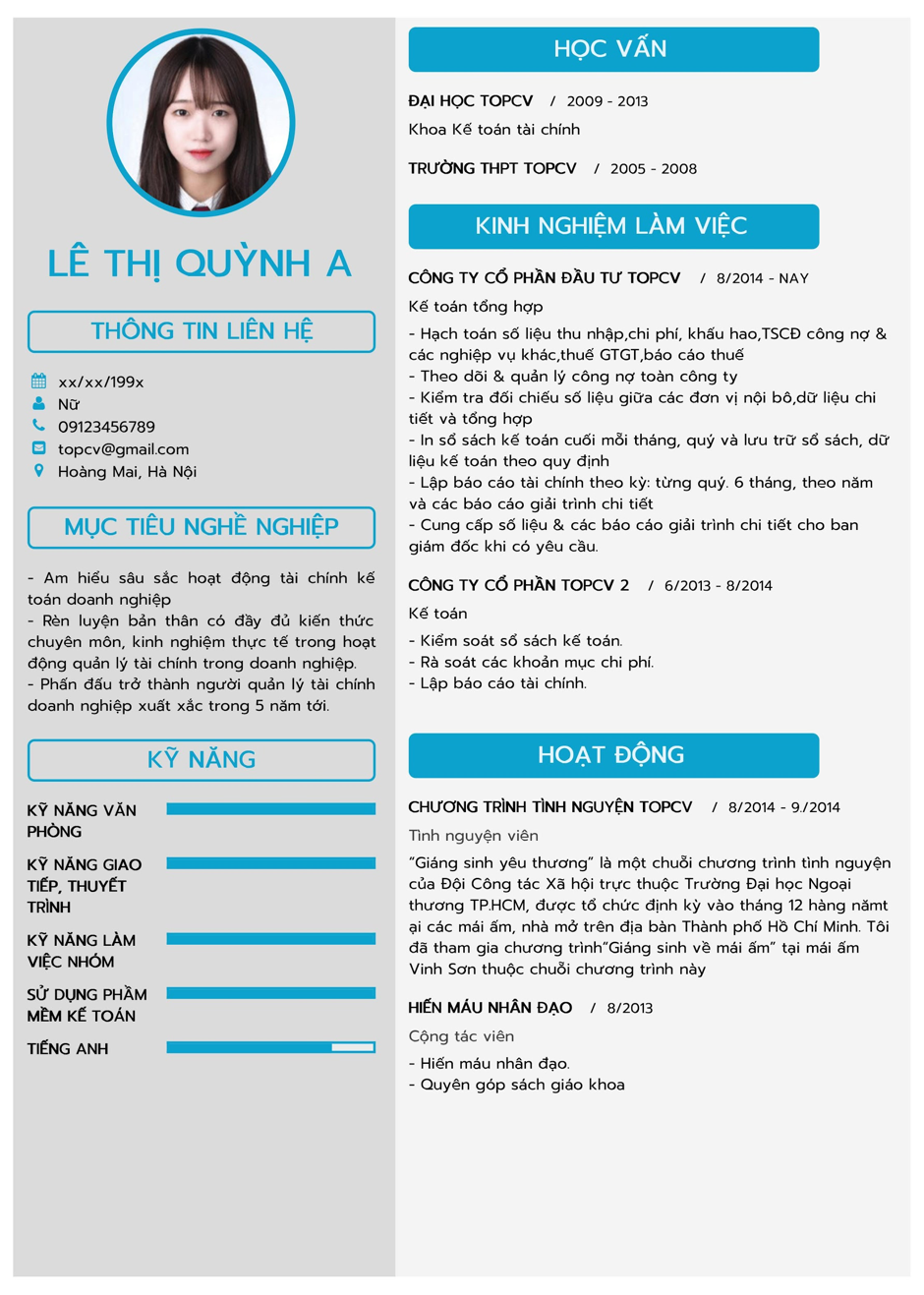 50 MẪU CV ĐẸP XIN VIỆC BẰNG TIẾNG ANH