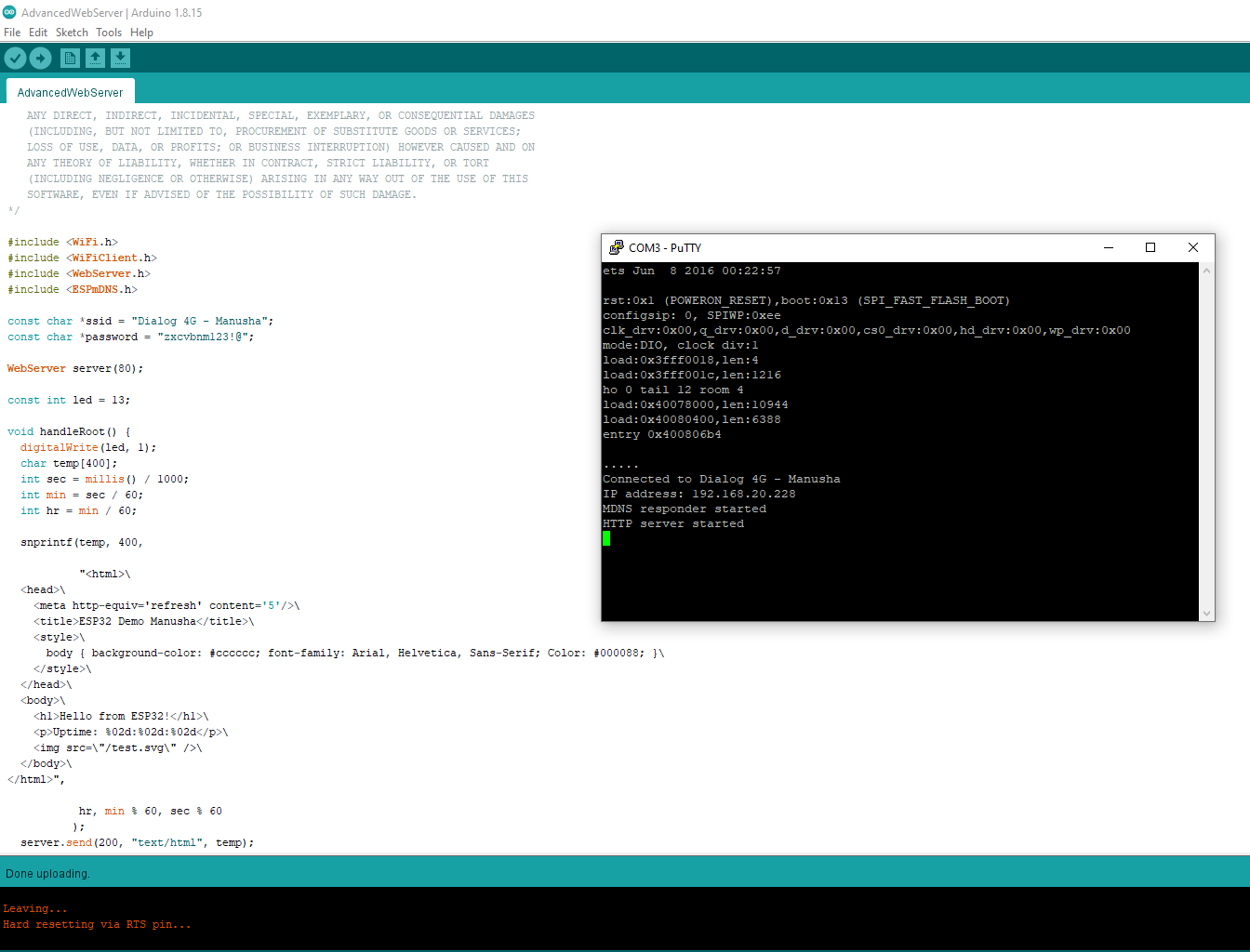 Arduino Web Server Hosting with ESP32 Arduino Web Server Hosting with ESP32