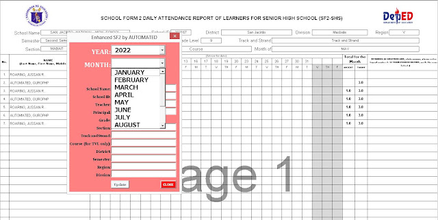 Enhanced School Form 2 for Elementary, Junior High School and Senior ...