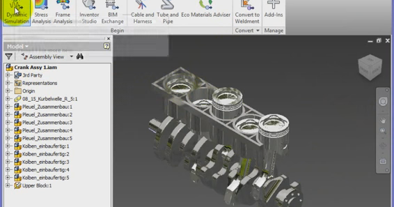 Inventor Dynamic Simulation Tutorial Engine Motion Autodesk Inventor