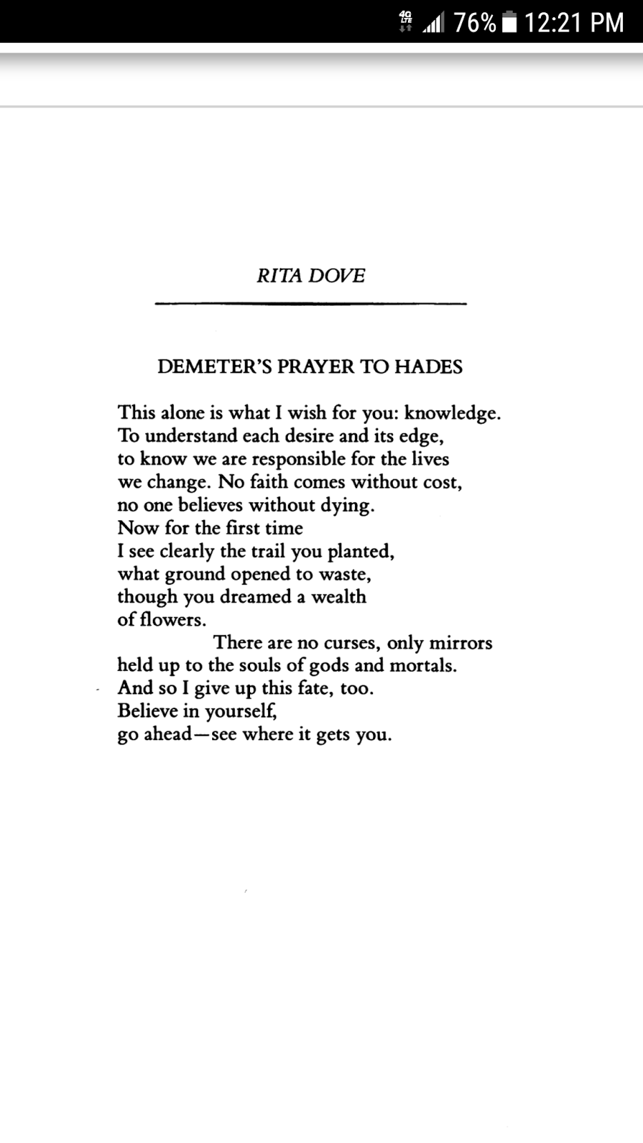 " Demeter's Prayer to Hades"