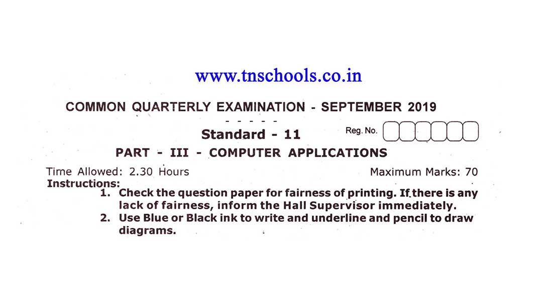 11th Std Computer Application Quarterly Exam Original Question Paper 11th-std-computer-application-quarterly-exam-original-question-paper