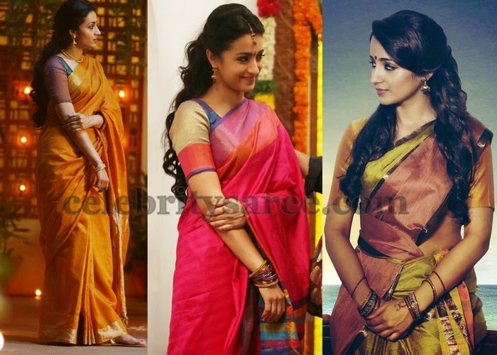 Trisha Simple Silk Sarees - Saree Blouse Patterns