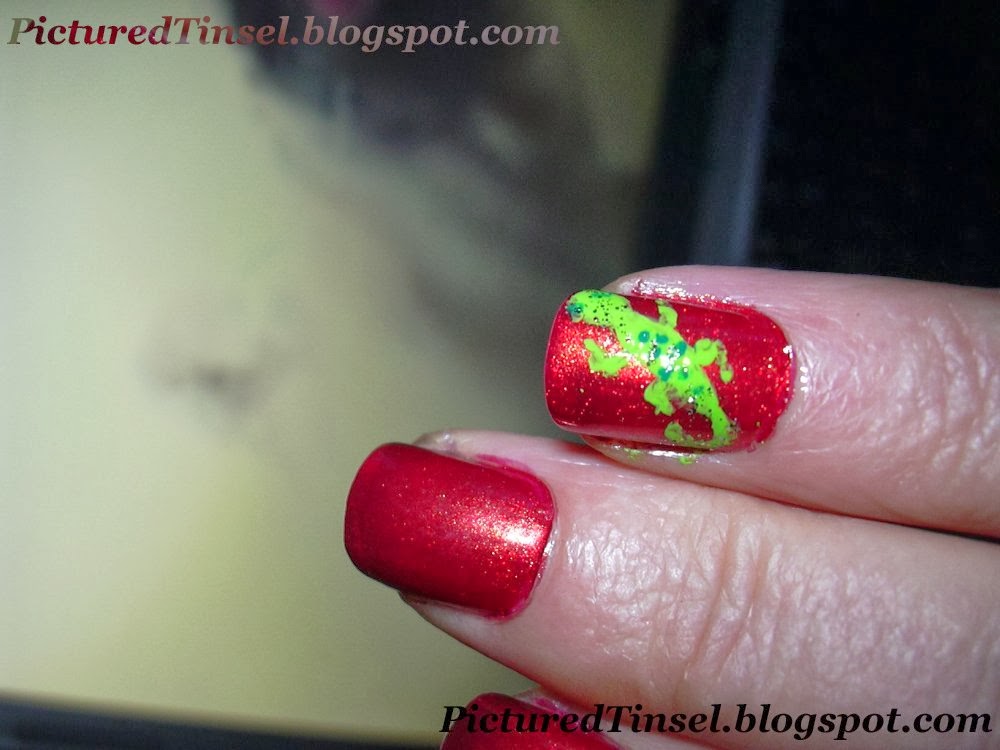 PicturedTinsel: Eidechsen - Lizards [Nail Art - my first nail art redone]