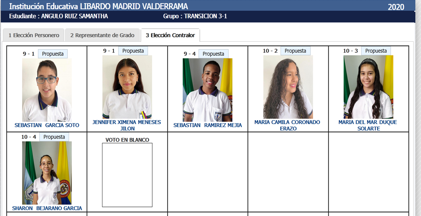 APRENDIZAJES 2020: CANDIDATOS A PERSONERO Y CONTRALOR ESTUDIANTIL