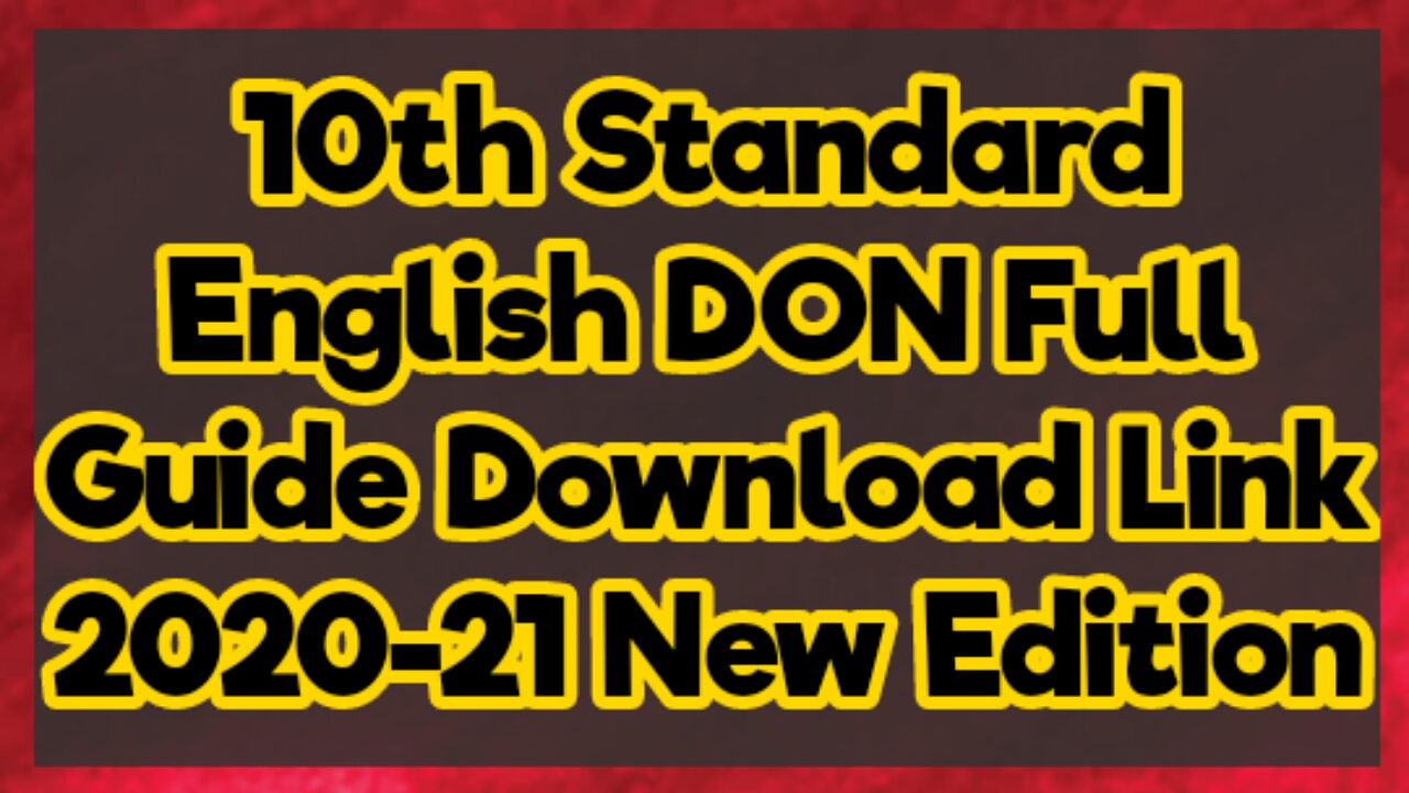 10th Standard English Don Full Guide Direct Download Link 2020 Edition