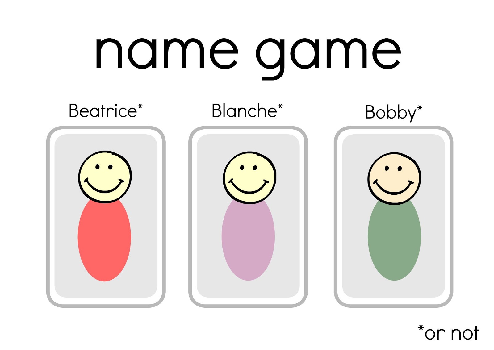 To Harriet Louise: name game