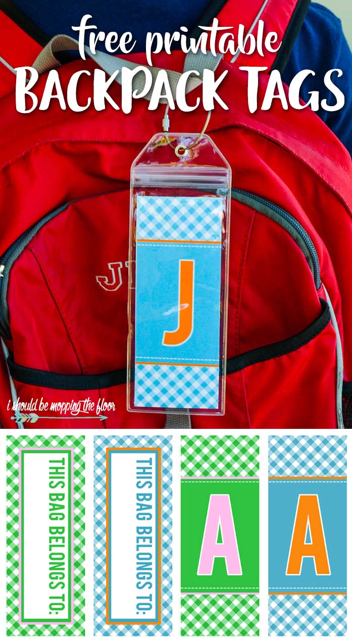Free Printable Backpack Tags | i should be mopping the floor