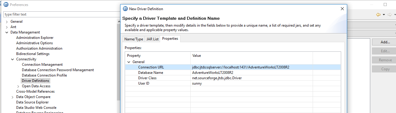 JDBC Driver using IBM Data Studio
