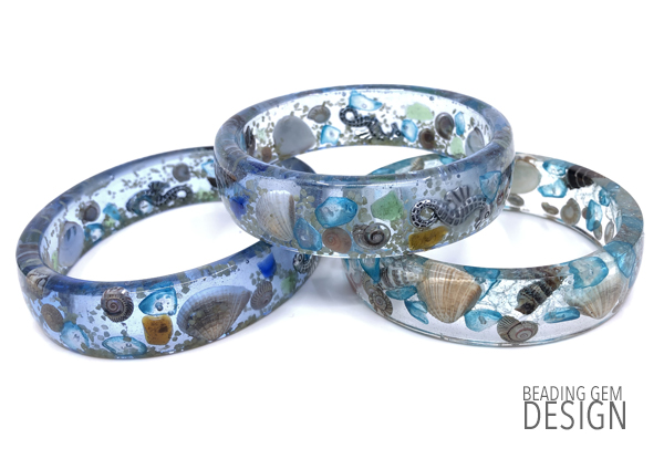Ocean Inspired Resin Bangle Tutorial / The Beading Gem