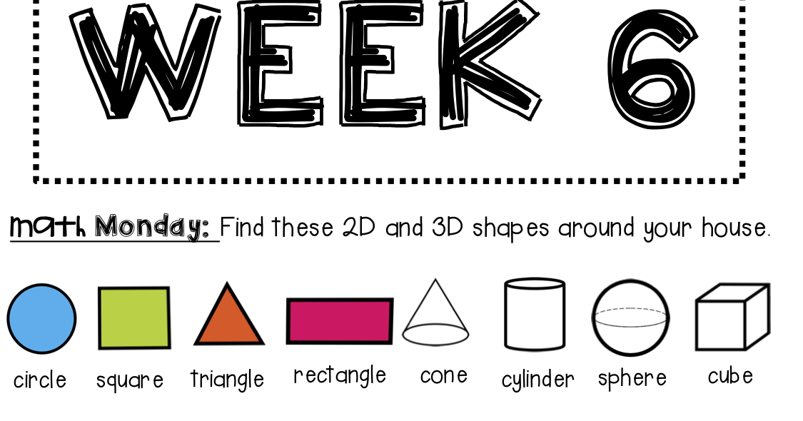 North Elementary Kindergarten: Week 6 Work