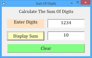 How to calculate sum of digits of given number in vb 6