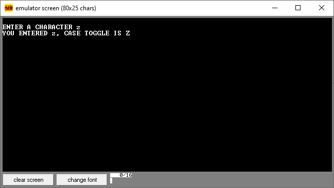 Toggle Case program in 8086 Assembly language programming - Engineering LAB