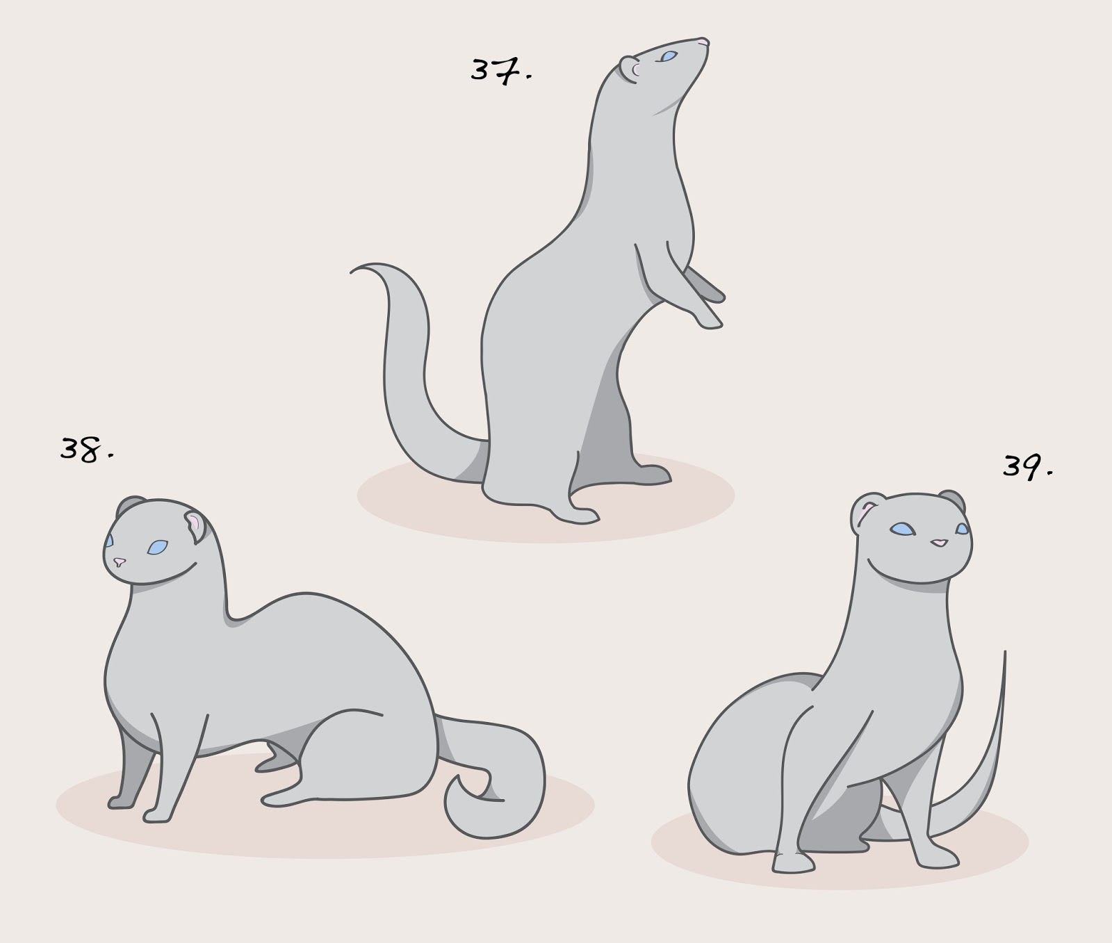 Deanna Crisbacher : Character: Female Ferret Thumbnails #37-42