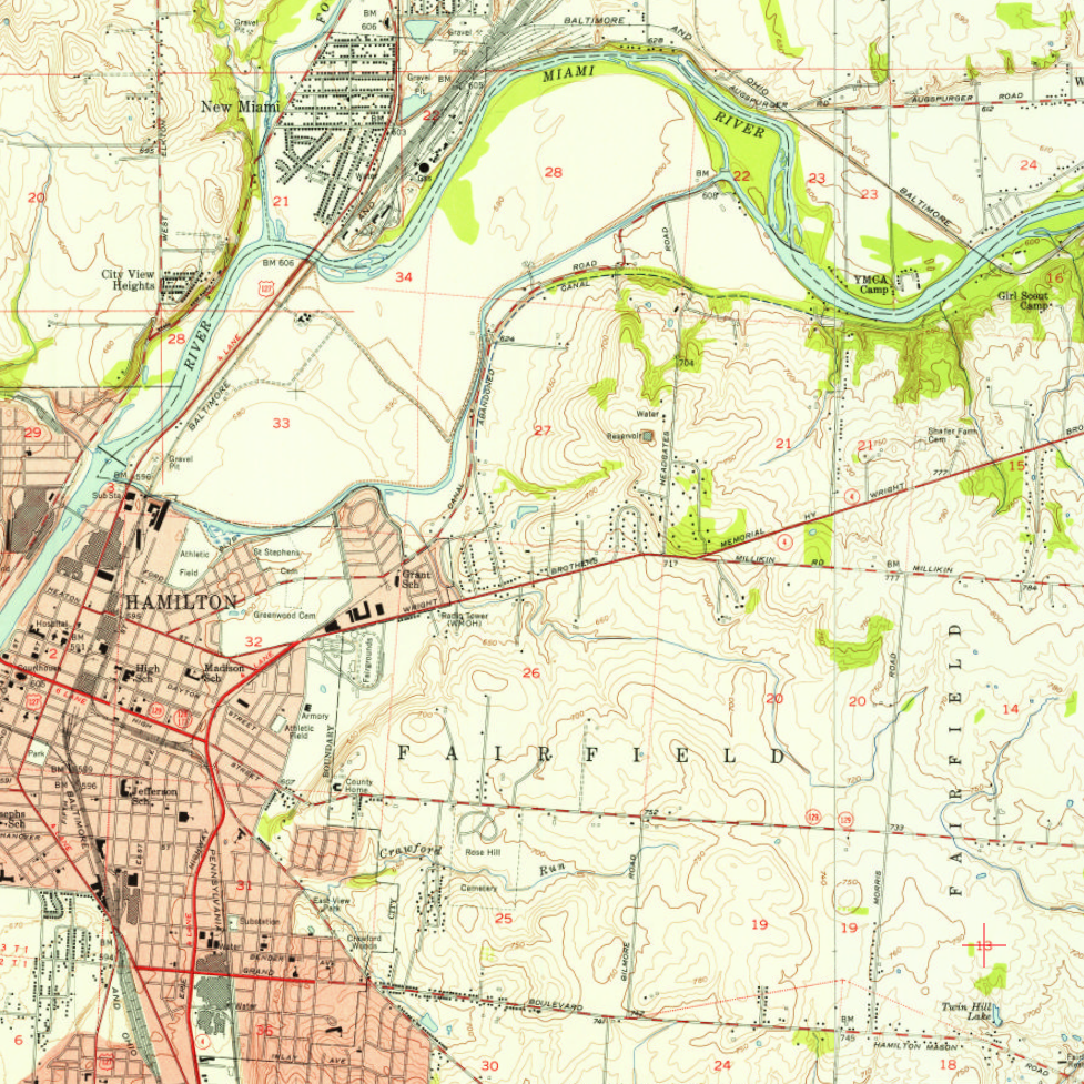 Towns and Nature: Hamilton, OH: Miami & Erie Canal and OH-4 Bypass