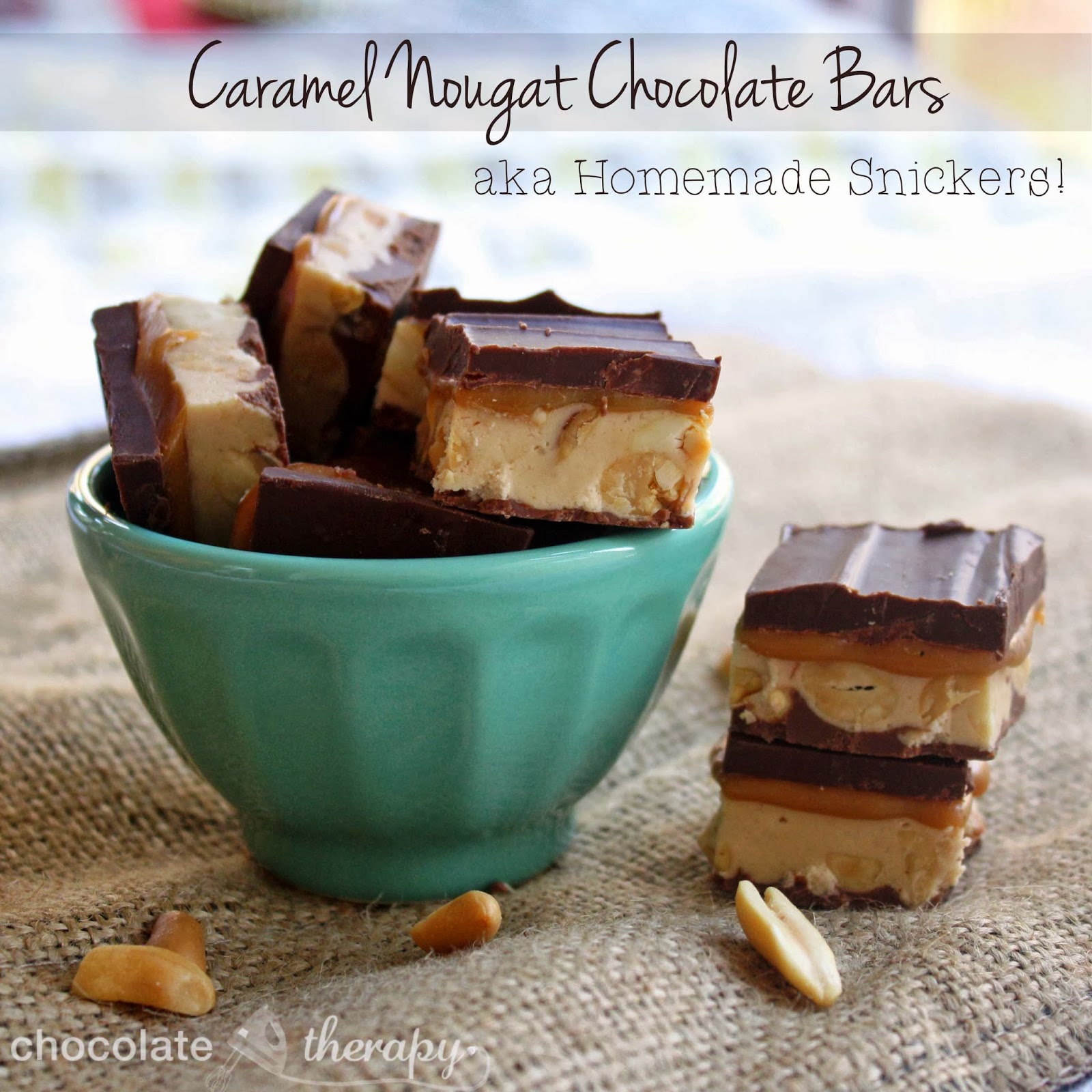 Chocolate Therapy: Caramel Nougat Chocolate Bars