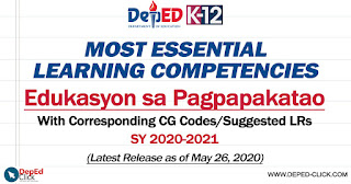 MELCs in Edukasyon sa Pagpapakatao (SY 2020-2021) - DepEd Click