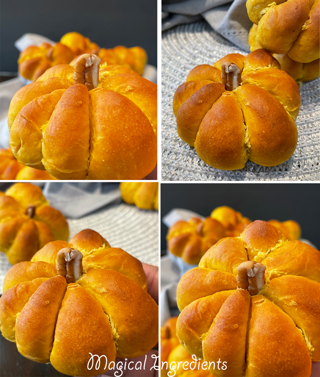 Pumpkin Shaped Pumpkin Dinner Rolls - Magical Ingredients