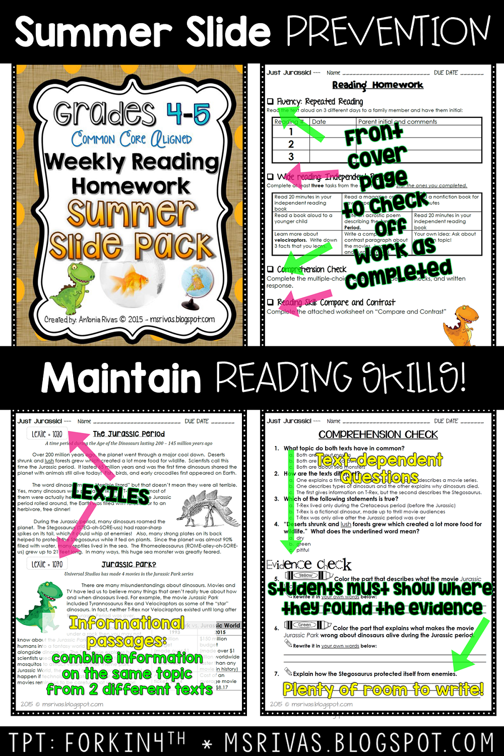 forkin4th: Summer Slide Reading & Math Activities