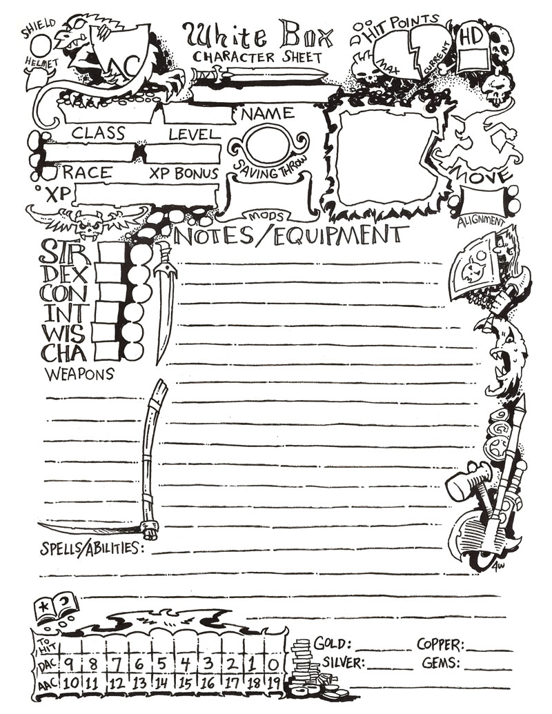 White Box: White Box Character Sheet