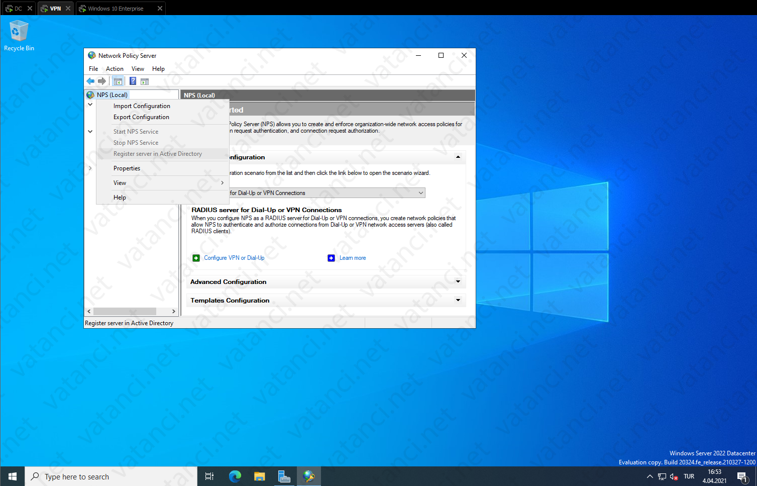 Windows Server - NPS Kurulum ve Konfigürasyonu #1