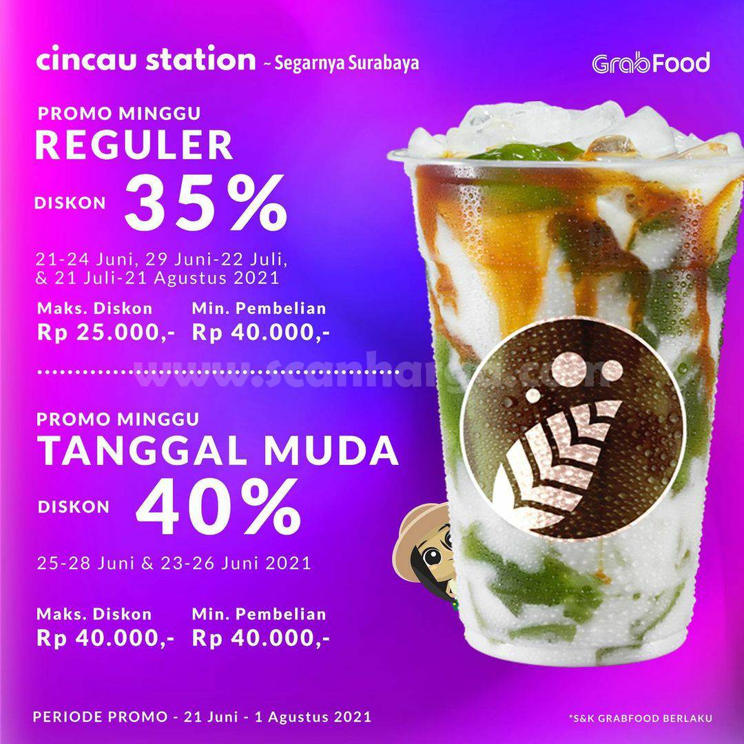 Cincau Station Promo Diskon hingga 40% Bareng Grabfood - scanharga