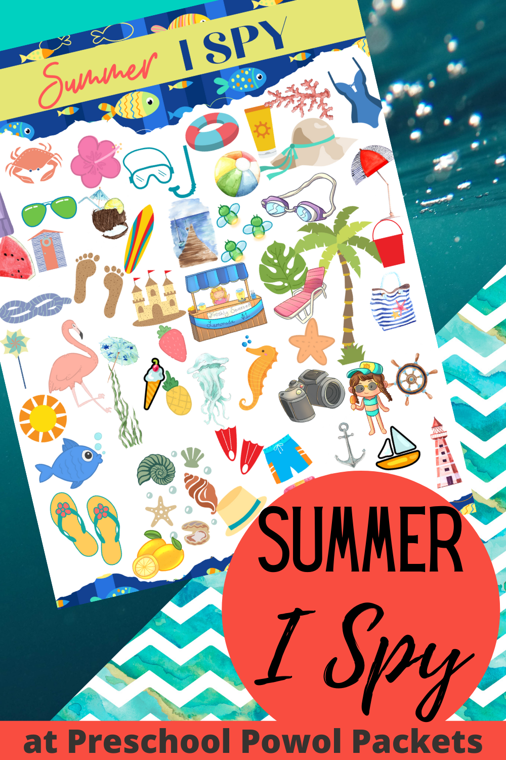 FREE Summer I Spy (Visual Preschool Game) | Preschool Powol Packets