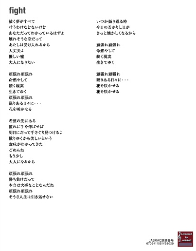 Fight - YUI Lyric - Chords - Tabs