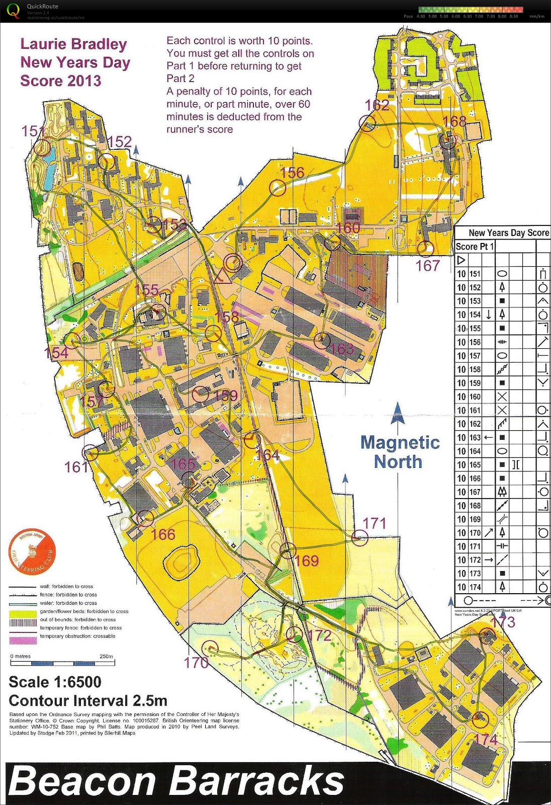 Orientēšanās kartes: Beacon Barracks (Stafford)