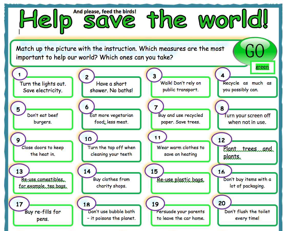 EL COLE EN LA WEB: SAVE THE WORLD