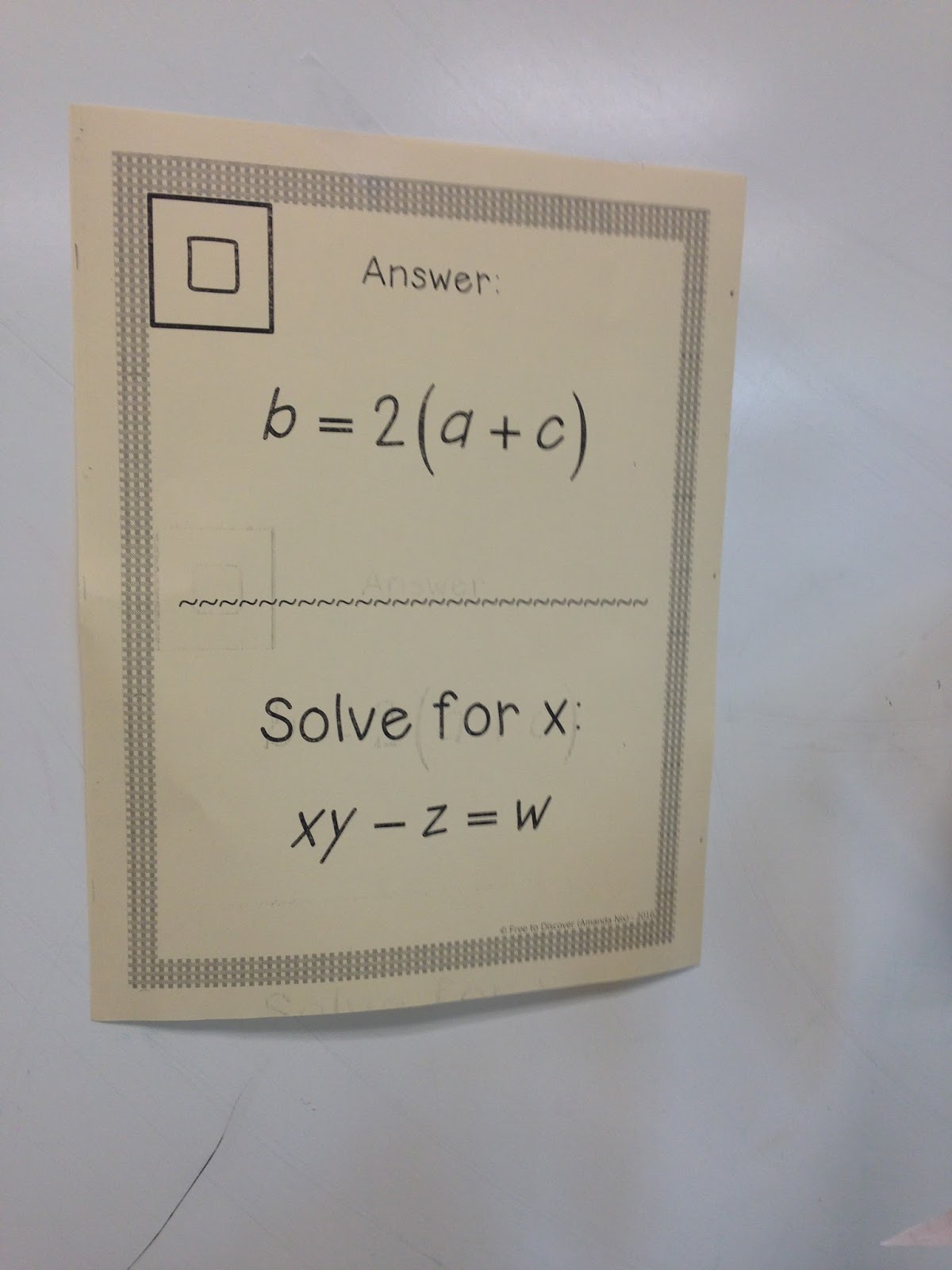 Math Dyal: Lovin' Literal Equations