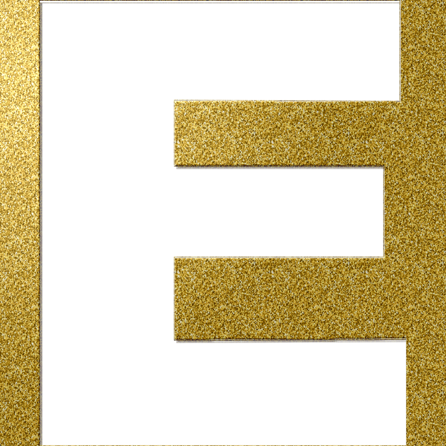 M. Michielin Alphabets: 15 - GOLDEN GLITTER ORNAMENT ALPHABET PNG