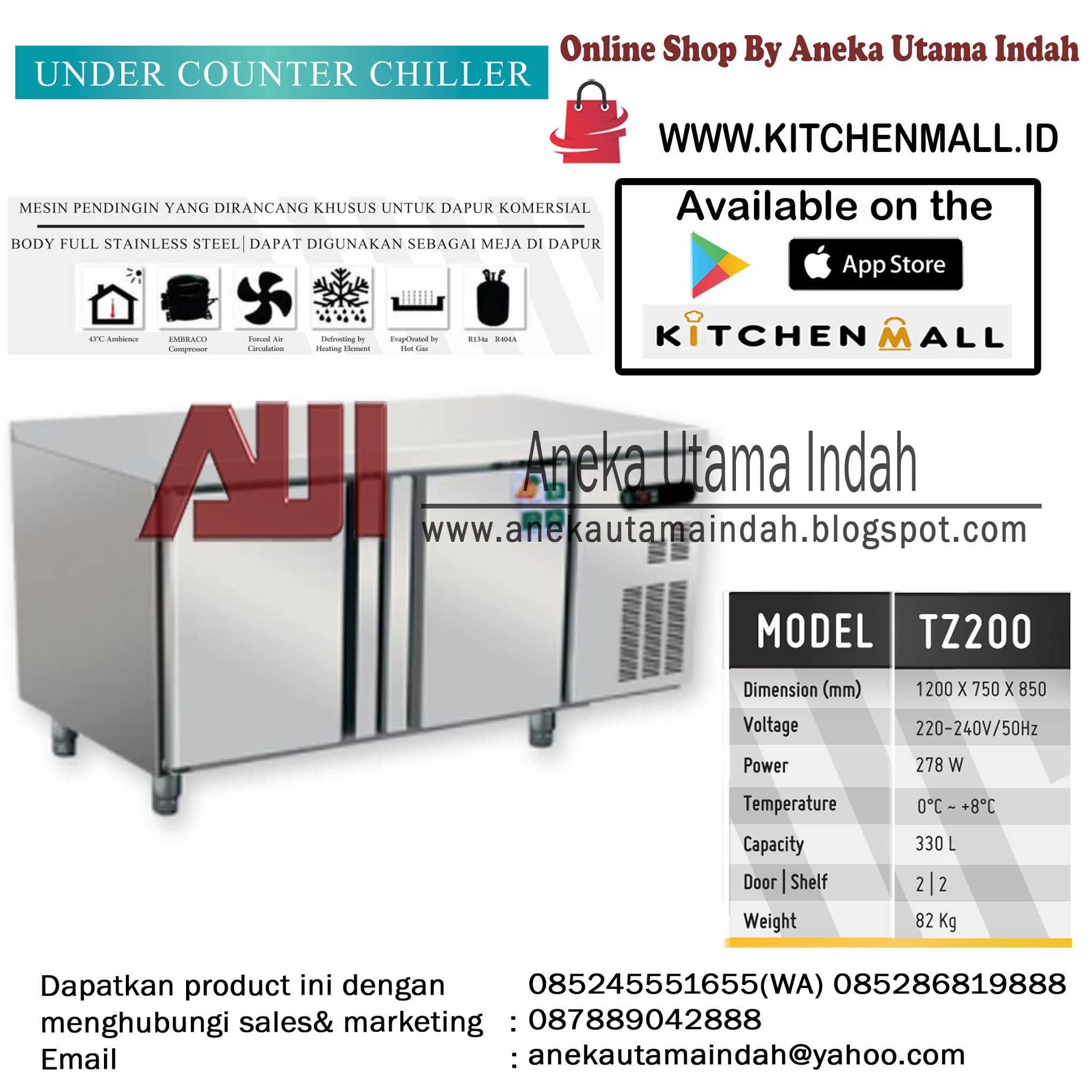 Aneka Utama Indah: STAINLESS STEEL UNDER COUNTER CHILLER 120, 150, 180 ...