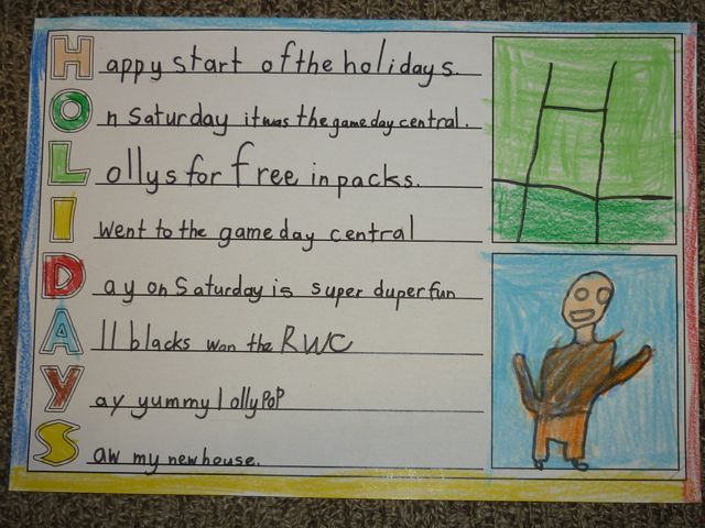 Miss Baker's Beaut Bunch: Look at our holiday acrostic poems!