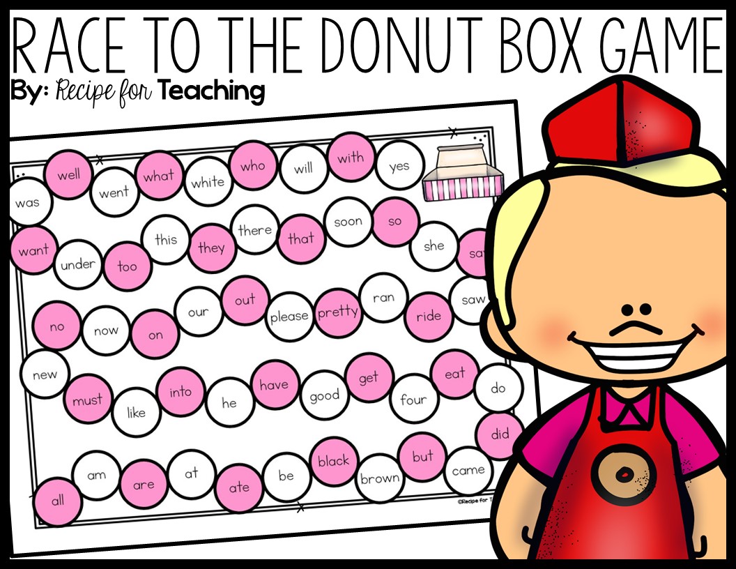 Race to the Donut Box Word Game - Recipe for Teaching