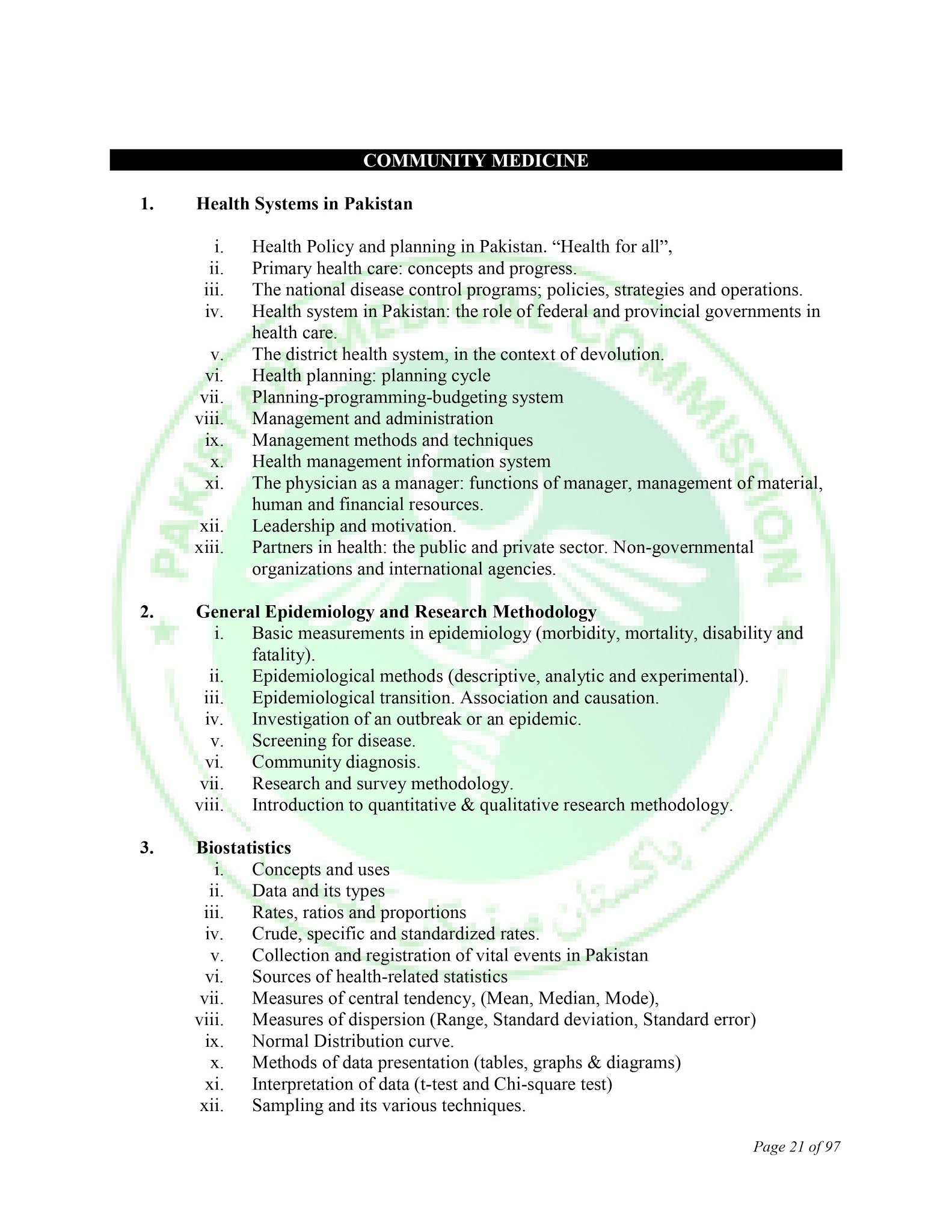 NLE Exam Pakistan Syllabus 2021