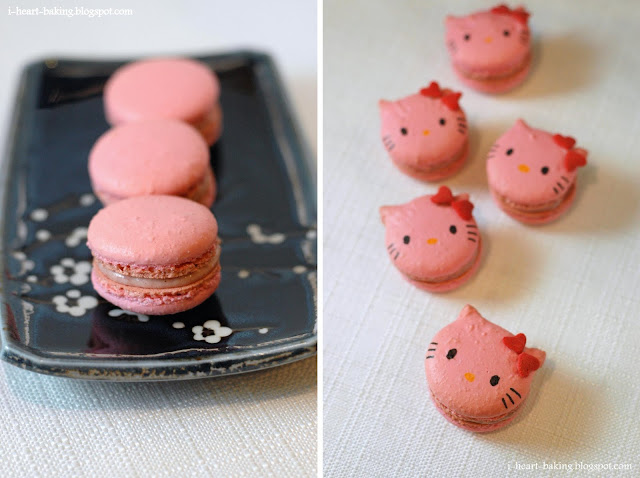 i heart baking!: rhubarb hello kitty macarons