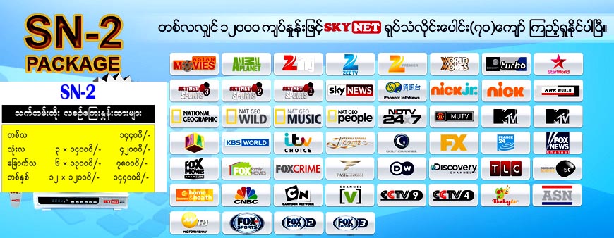 Ko Min Lwin (Kantbalu): SKY NET DTH : Package, Channels info ႏွင့္ လစဥ္ေၾကးမ်ား