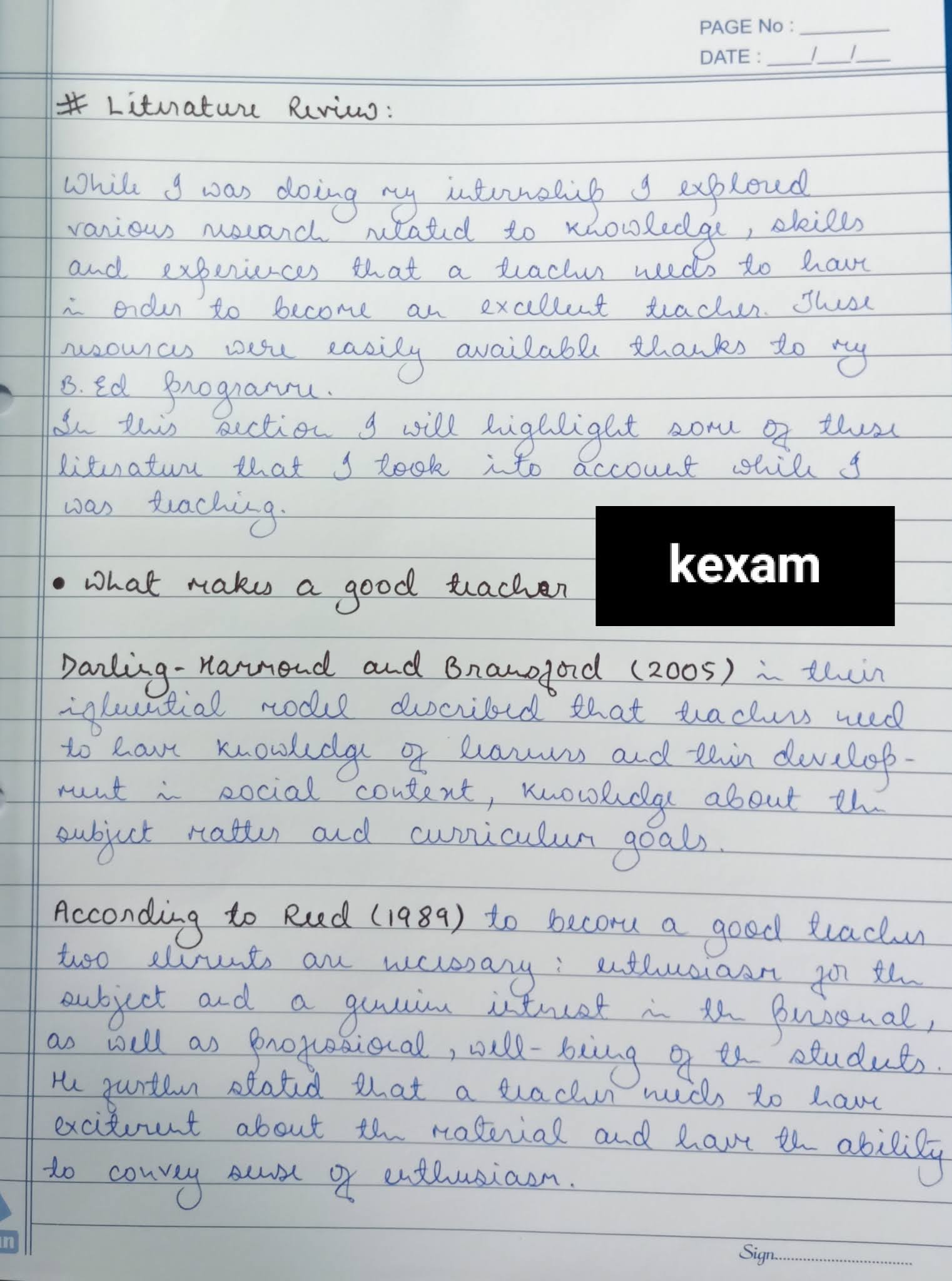 Bed internship report file. knowledgexam